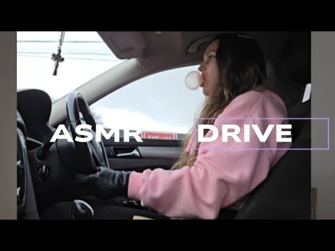 ASMR Driving & Chewing Gum (blowing big bubbles) 