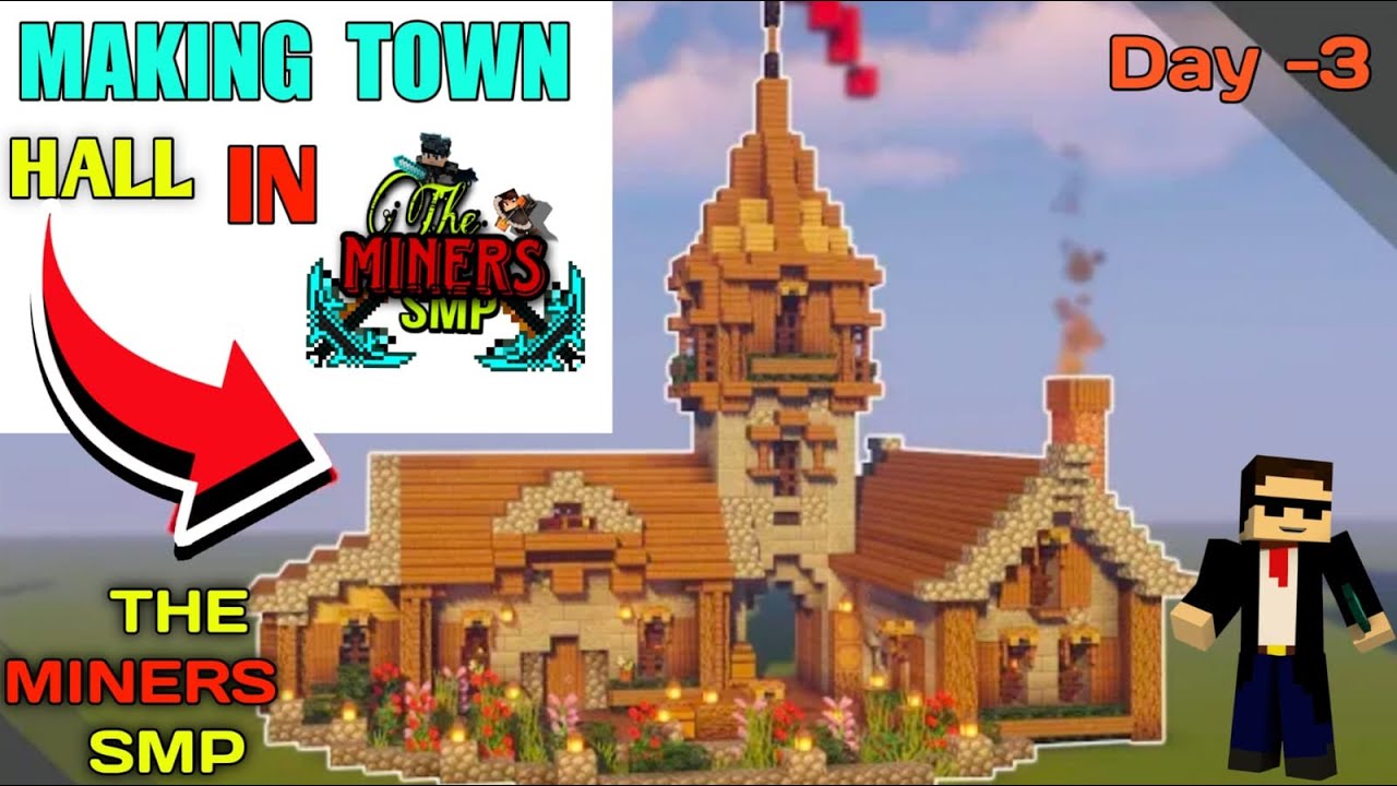 MAKING TOWN HALL FOR MINERS SMP VOTING| HOWN HALL BUILDING | #miners # ...