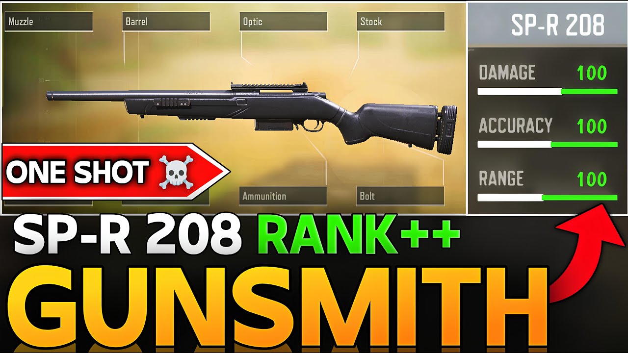 “ONE SHOT” SP-R 208 BEST RANK GUNSMITH IN CALL OF DUTY MOBILE | BEST SP ...