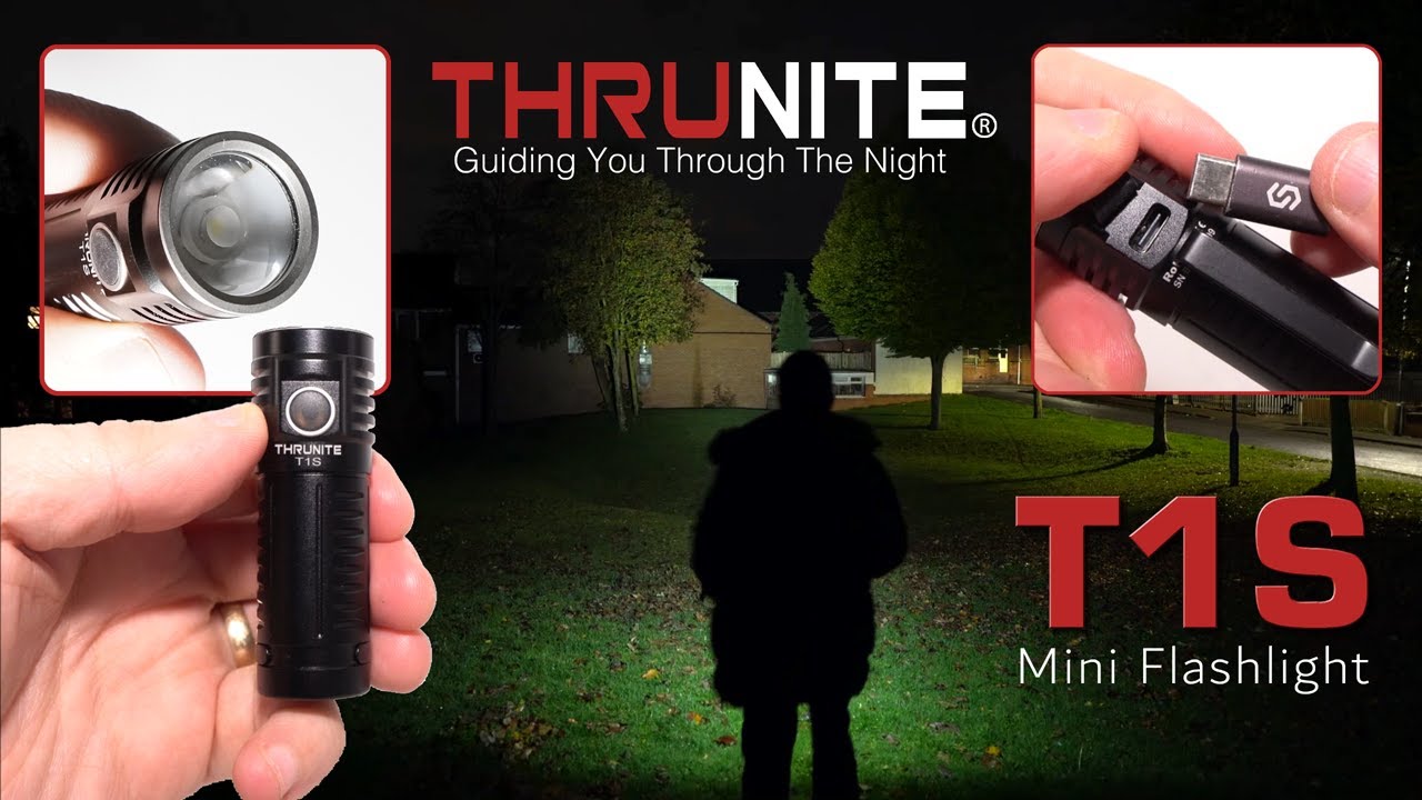 THRUNITE T1S mini flashlight with 1212 lumens, 184m beam, Type-C ...