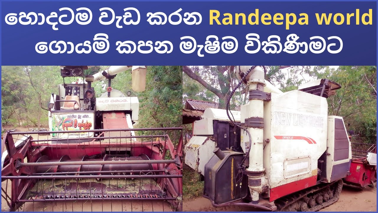 Harvester for sale | Randeepa world ගොයම් කපන මැෂිම විකිණීමට - YouTube