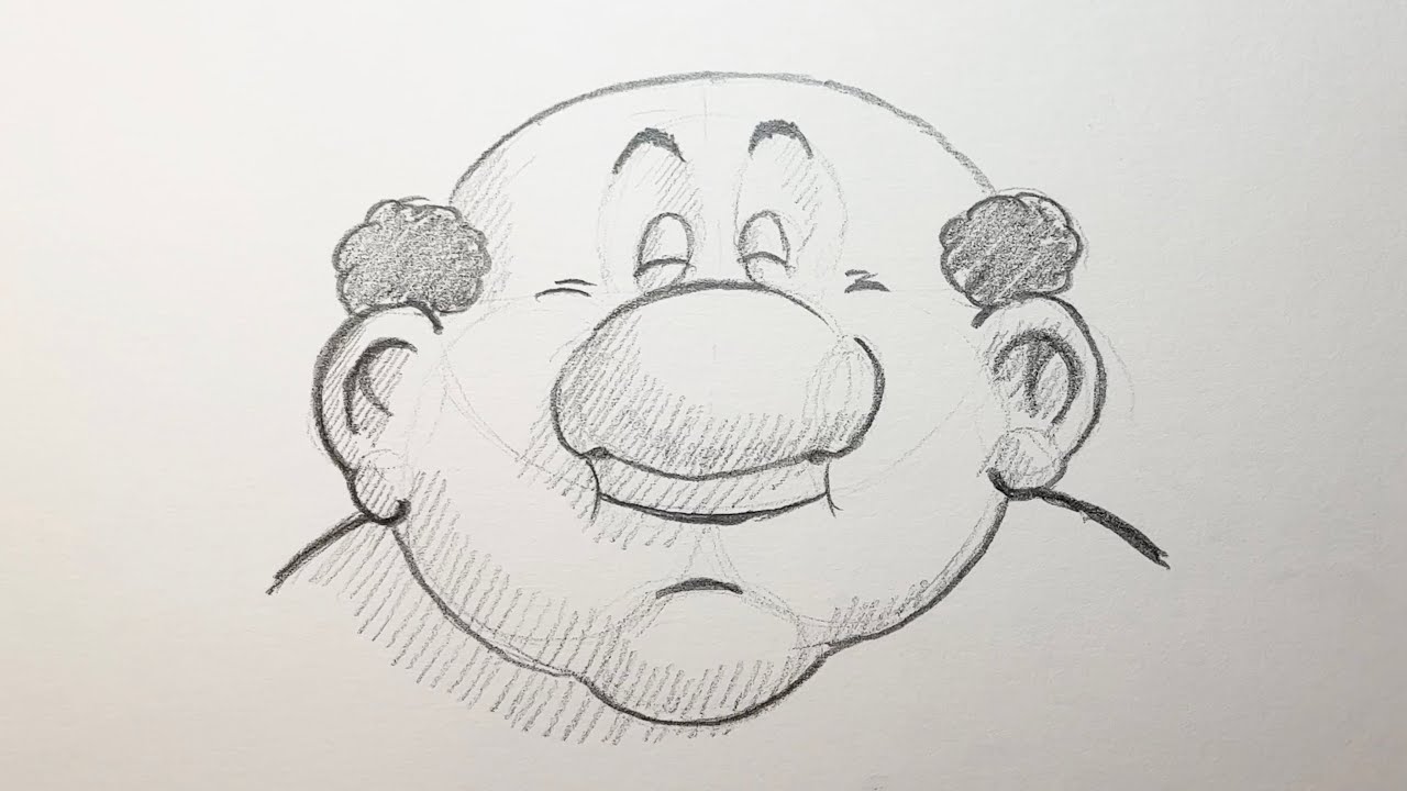 HOW TO DRAW a funny face using simple circles | 0011 - YouTube