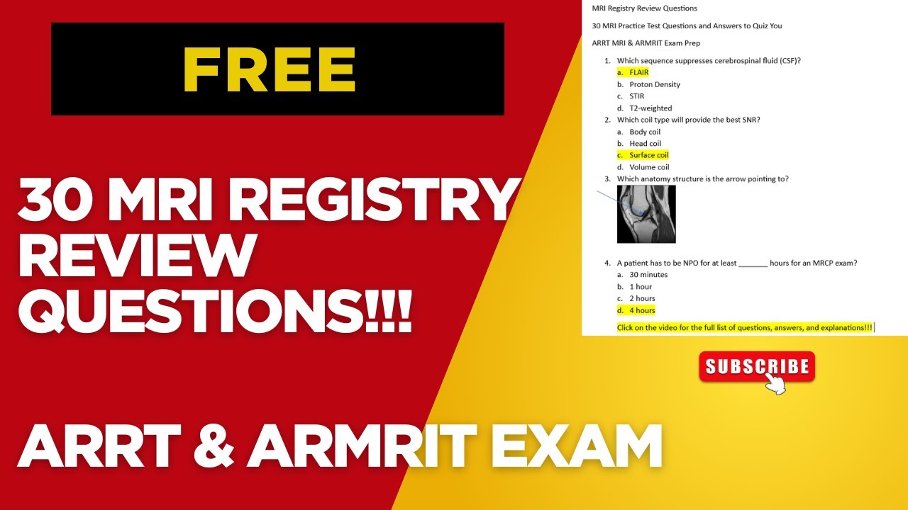 MRI Practice Quiz: 30 Review Questions to Help You Pass the ARRT or ...