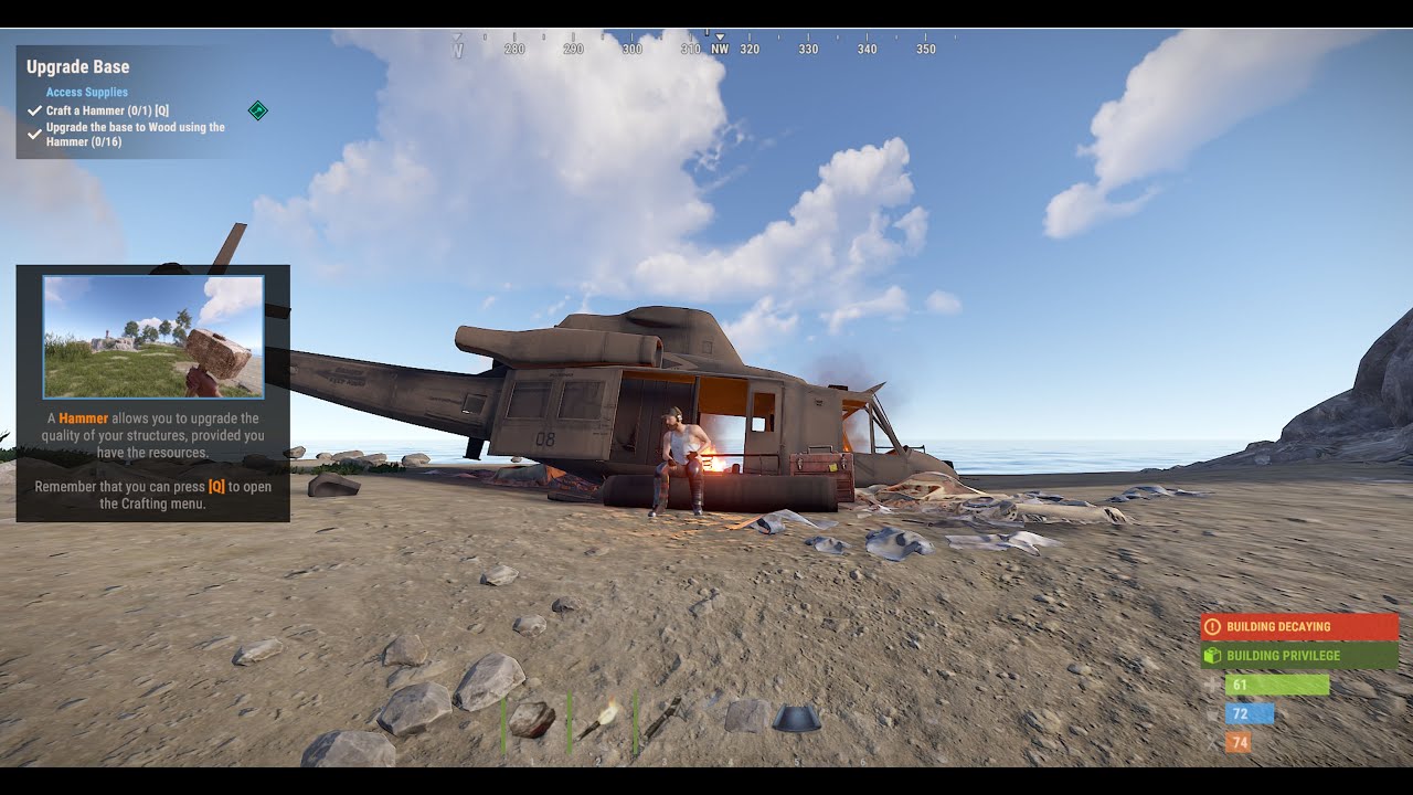 Noob Arise!! Playing RUST Trying to build a base - YouTube