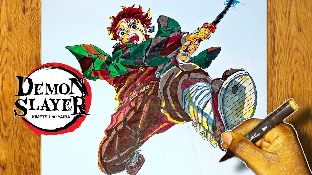 Drawing Tanjiro Kamado From Demon Slayer | Infinity Castle | 鬼滅の刃 - YouTube