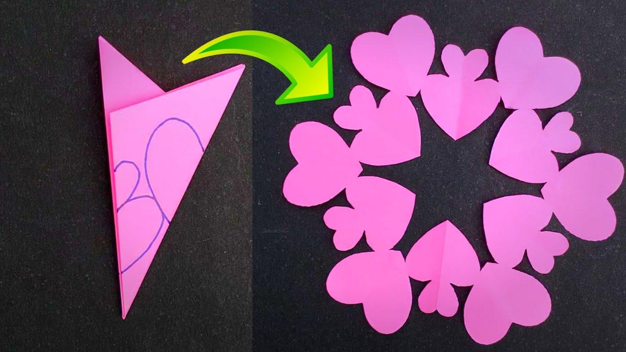 Create a BEAUTIFUL Heart from a Simple Paper Cut! (Heart design) - YouTube