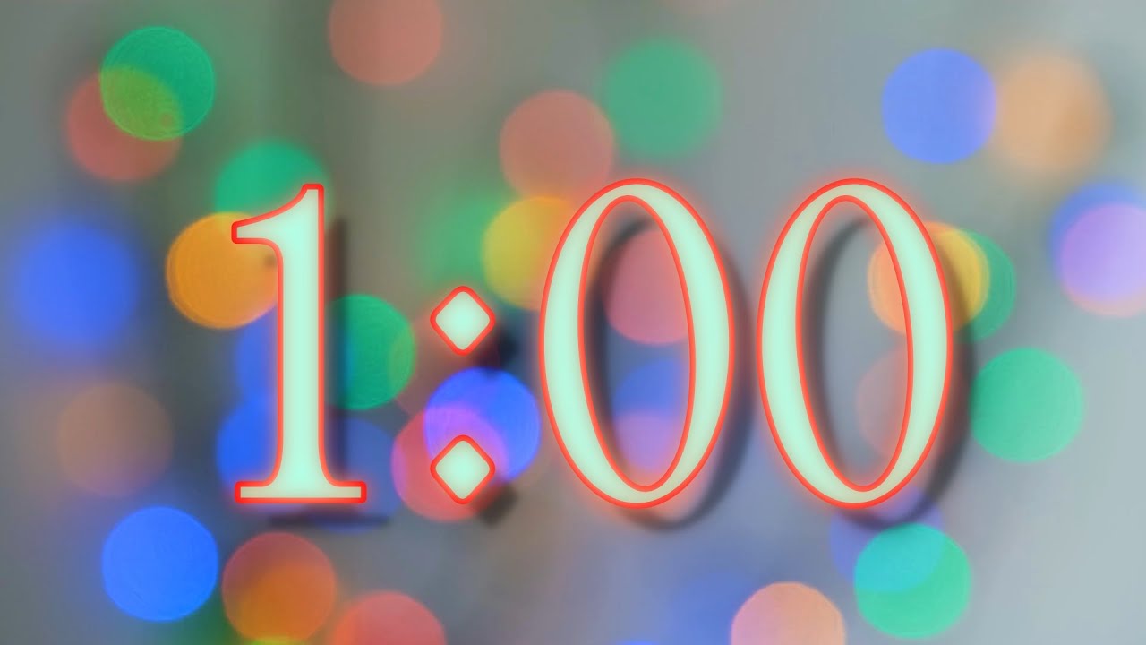 1 Minute Countdown Timer With Christmas Lights, Music and Alarm - YouTube