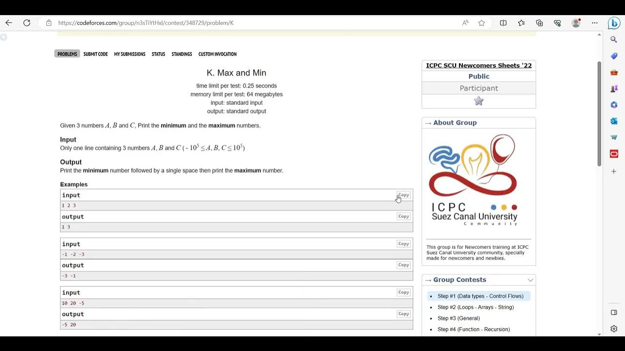 k max and min || problemSolving || codeForces - YouTube