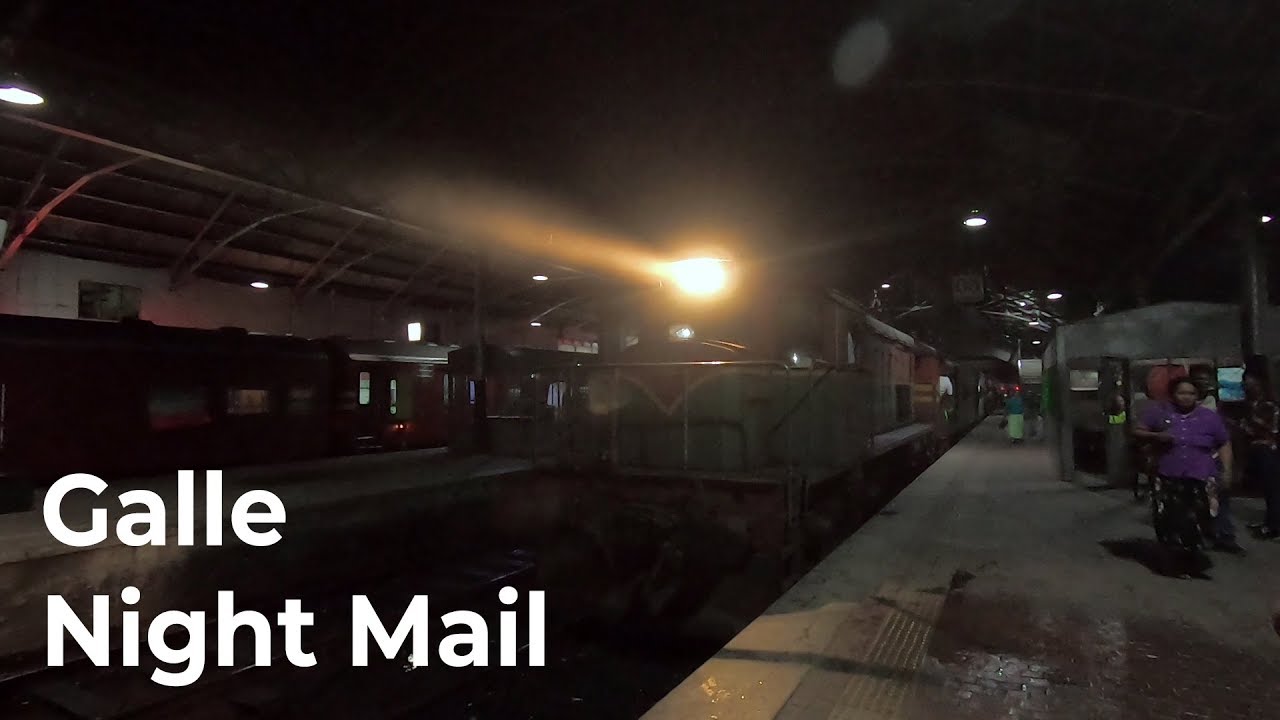 Sri Lanka Railways Galle Night Mail Train in Heavy Rain - YouTube
