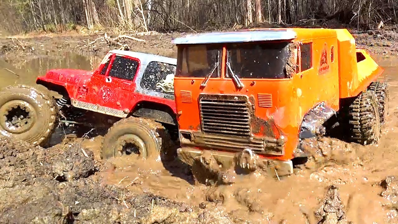 RC Cars MUD Racing Trucks 6x6 Get Out Stuck 4x4 Jeep, Land Rover Axial ...