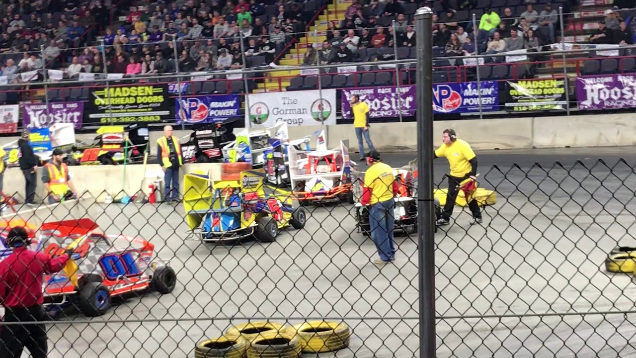 Indoor Auto Racing Championship Albany NY - Slingshot A Main - YouTube
