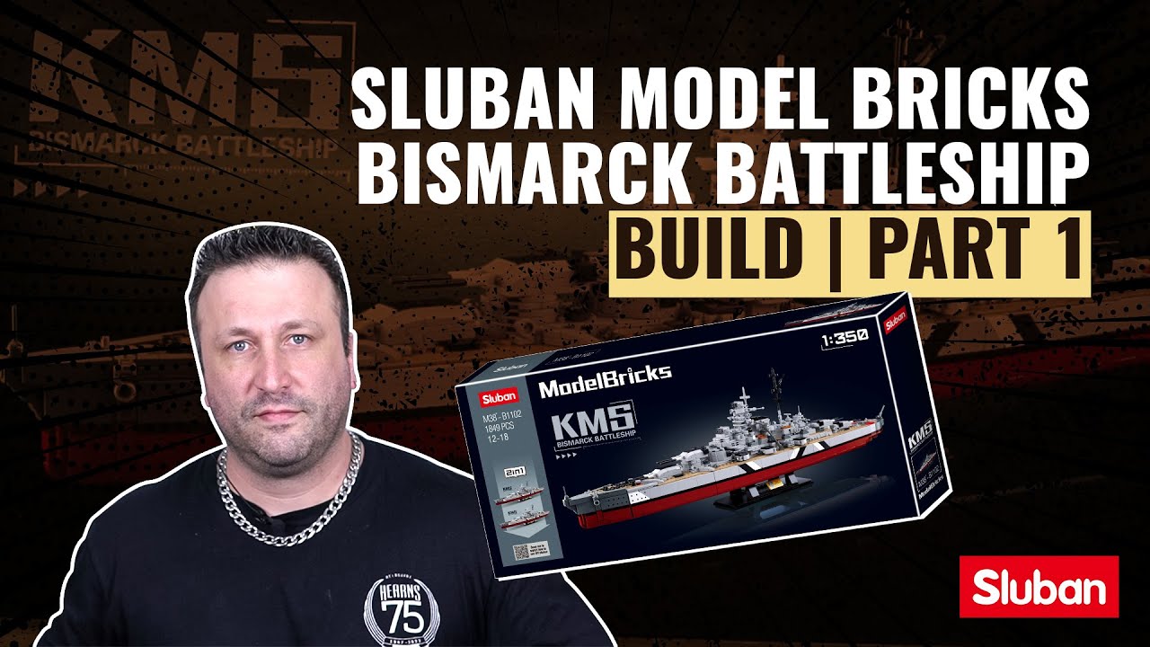 SLUBAN Model Bricks Bismarck Battleship Build | Part 1 - YouTube