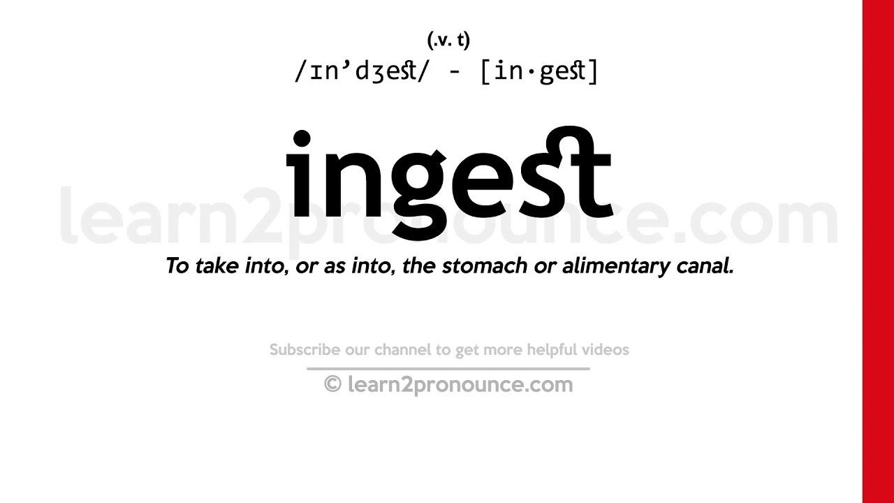 How to pronounce Ingest | English pronunciation - YouTube