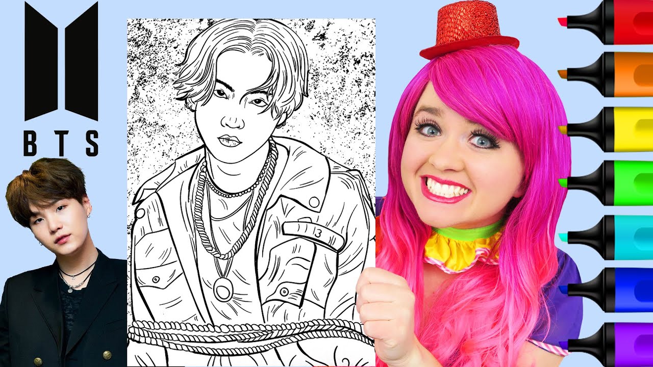 Coloring BTS Suga | Markers - YouTube