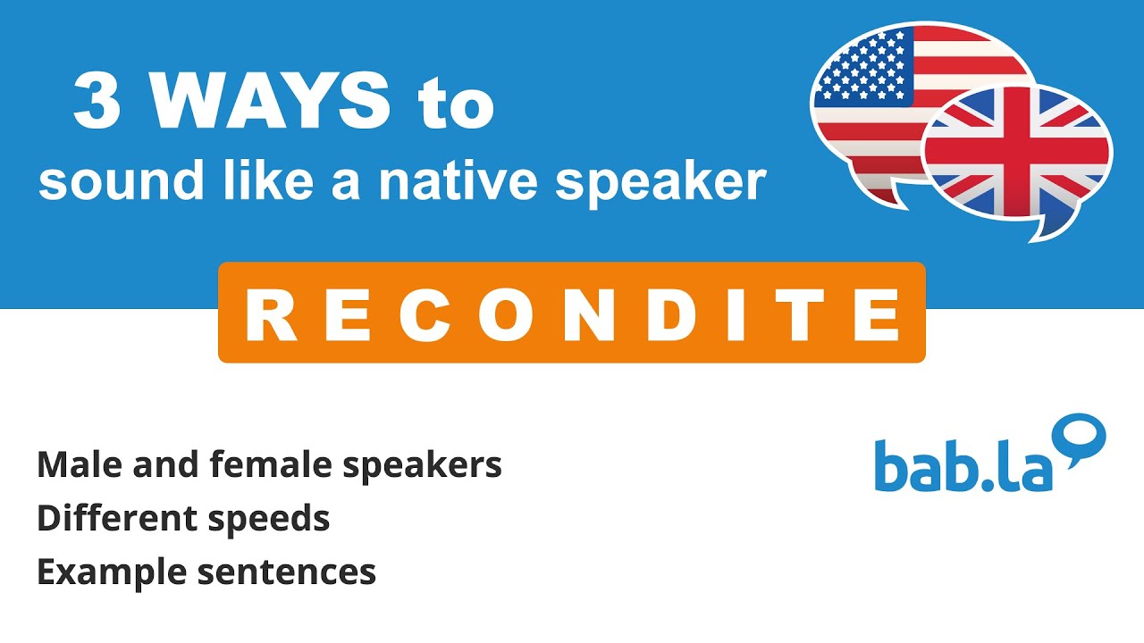 RECONDITE pronunciation | Improve your language with bab.la - YouTube