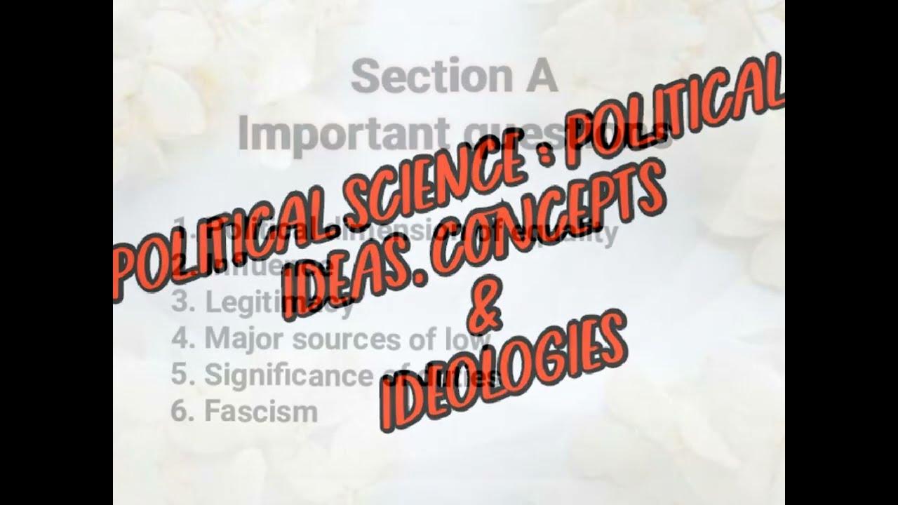 Political science political ideas concepts & ideologies /calicut ...
