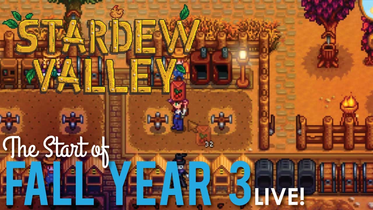 The Start of Fall Year 3 in Stardew Valley - LIVE! - YouTube