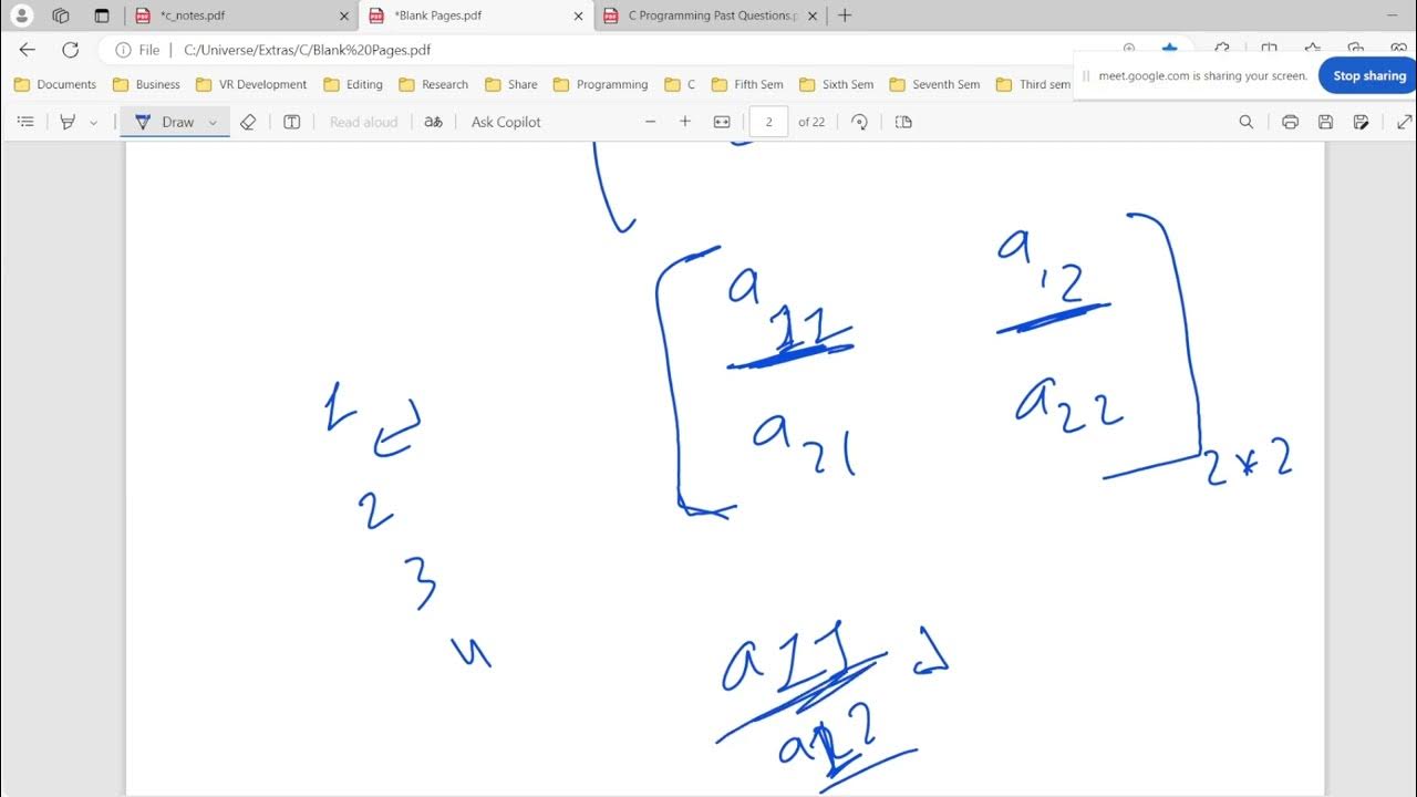 Unit 4: 4.1 Multi-Dimensional Array (Matrix Problem Solving) I C ...