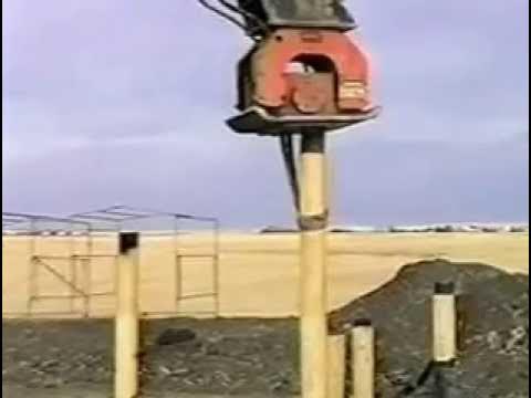 NPK C8C Plate Compactor / Driver - Driving Pipes - YouTube