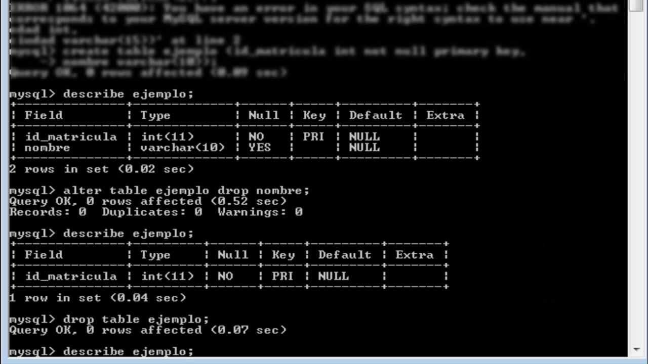 Comandos Básicos en MySQL | SQL Base de datos - YouTube