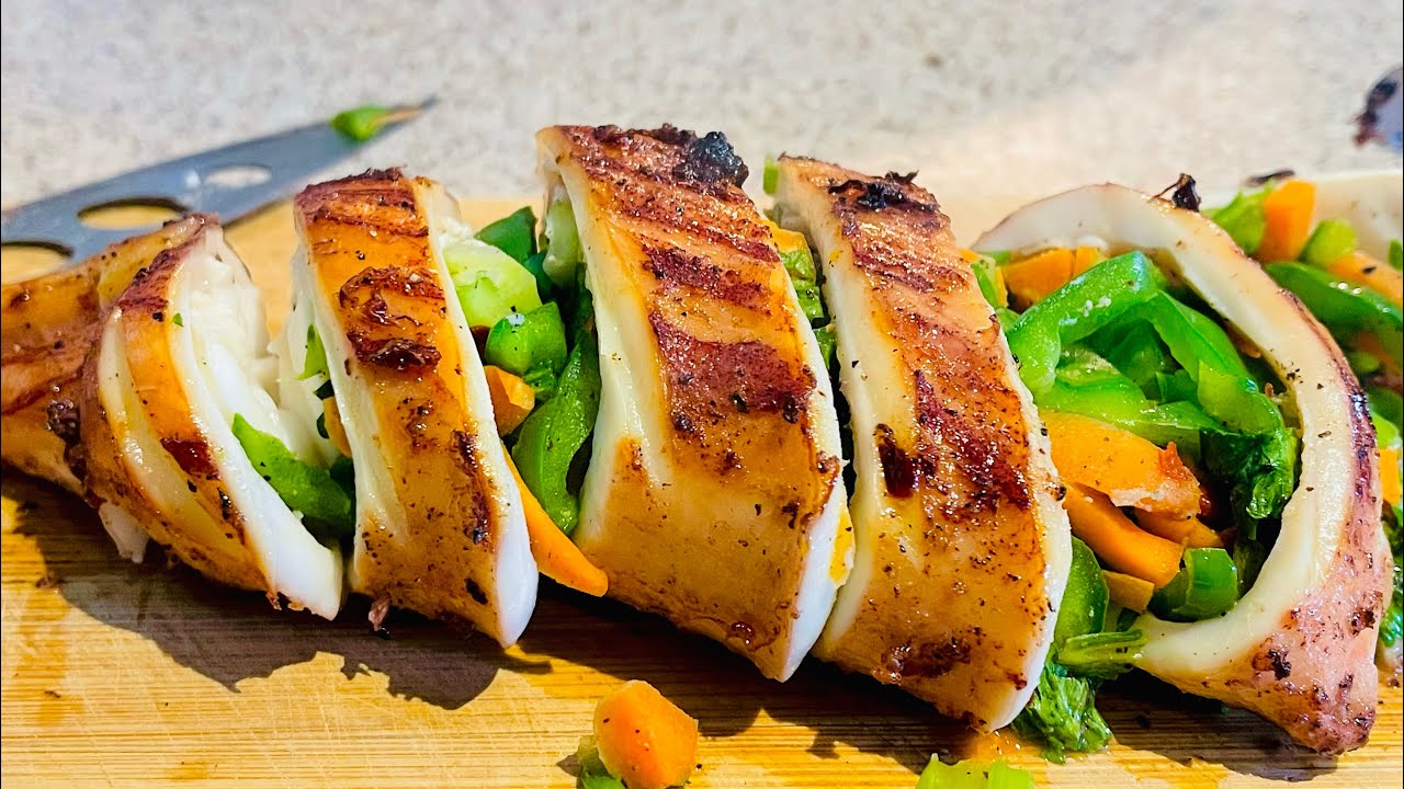 GRILLED BINUSOG NA PUSIT Recipe || Stuffed Squid Recipe ⁠#grilledsquid ...