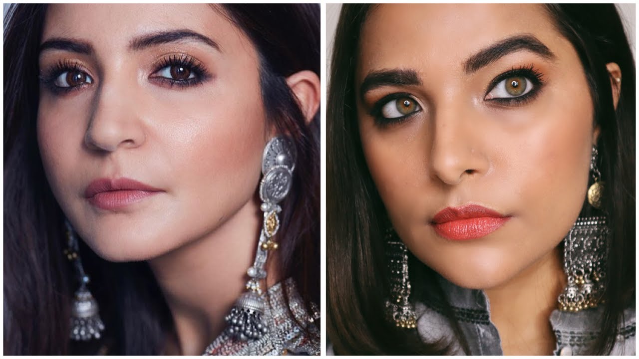 Recreating Anushka Sharma's Makeup Tutorial | Soft Smokey Eyes Nude ...