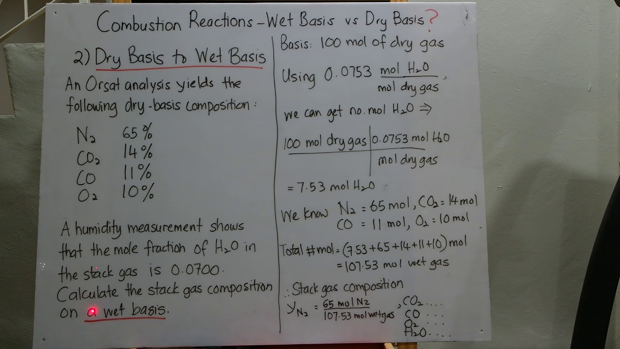 MBReactive Part 13 b - Combustion : Wet & Dry Basis - YouTube