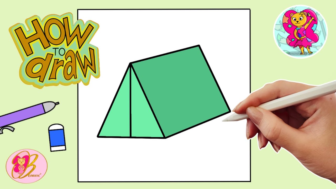 How to draw a Tent - YouTube