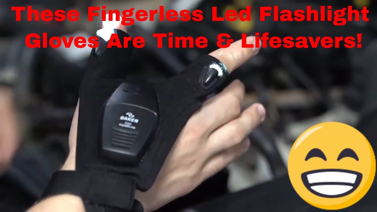 Fingerless Led Flashlight Gloves Led Lighted Work Gloves Solution - YouTube