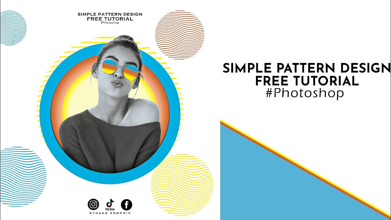 Simple pattern design free tutorial #photoshop - YouTube