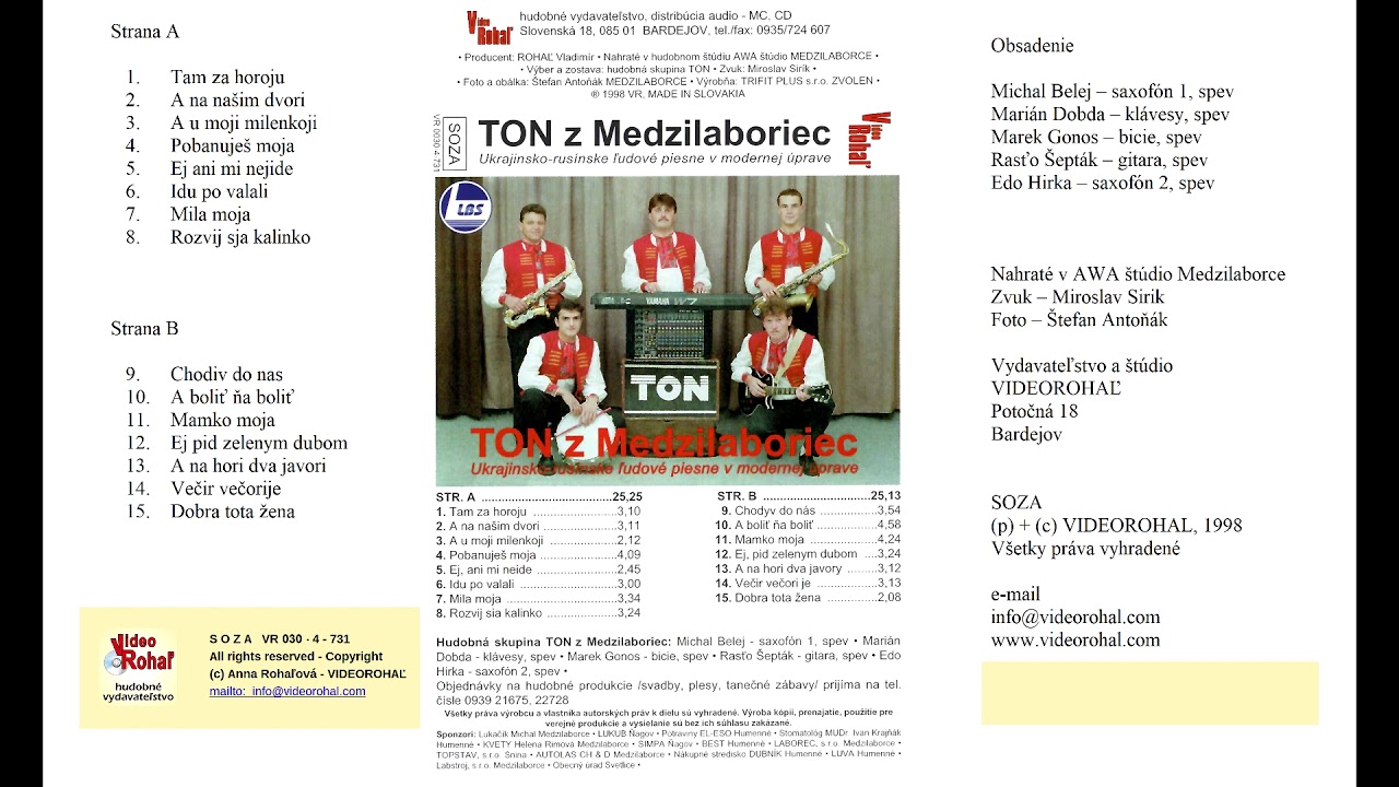 TON 1, Mila moja, rusínska ľudová, VIDEOROHAĽ - YouTube