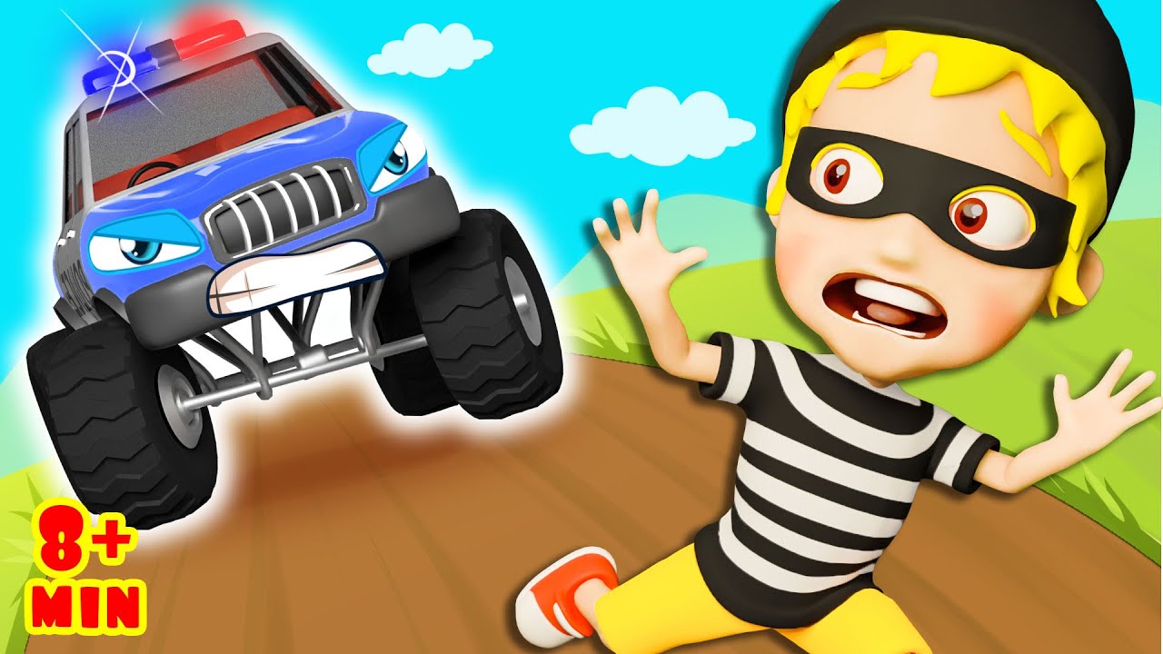Monster Police Truck Rescue Team + More Nursery Rhymes and Kids Songs ...