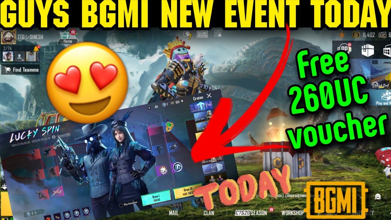 🤪🔥Bgmi New event Today | christmas event bgmi | Get 260Uc voucher in ...