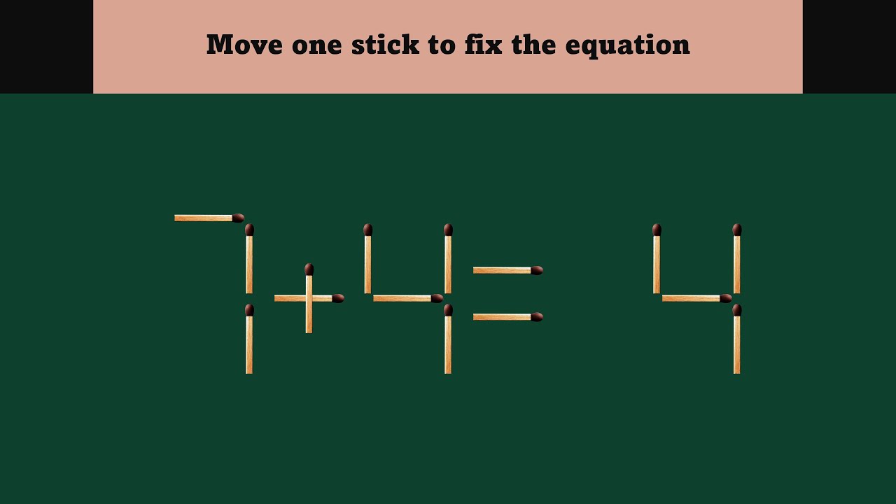 Matchstick Brain Teaser: Move One Stick - YouTube