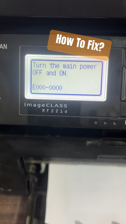 Canon Printer Turn the main power off and on E000-0000 error - YouTube