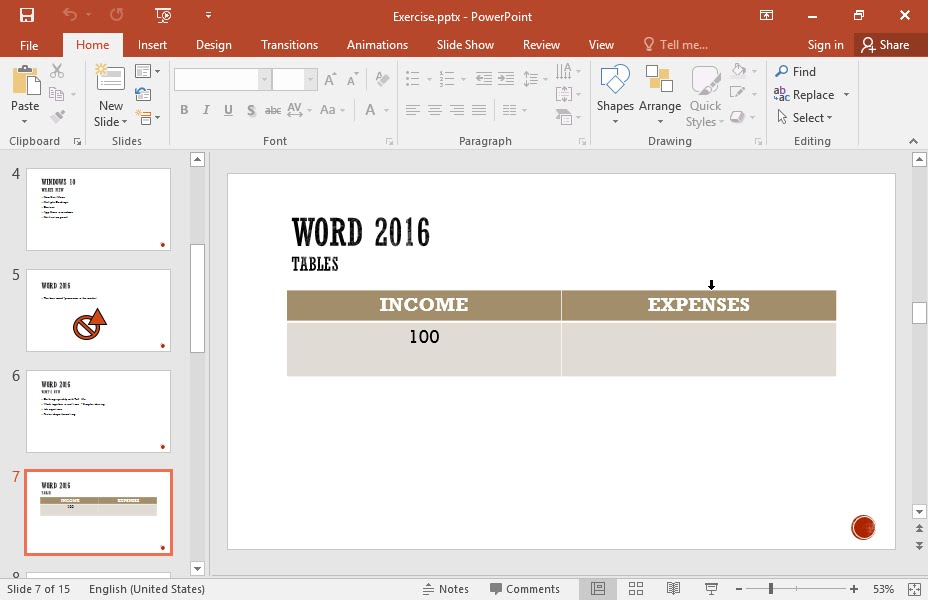 Select the second column of the table. - YouTube