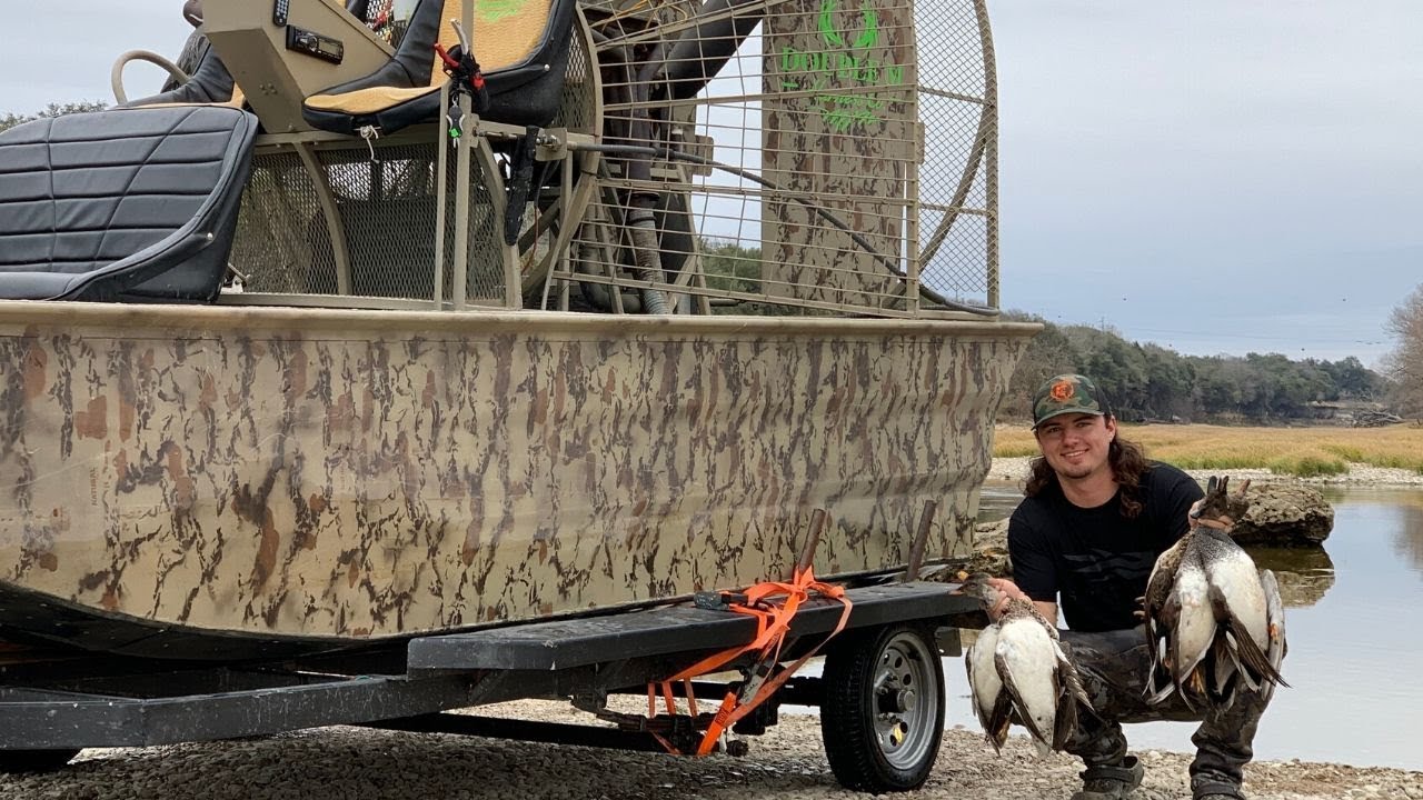 Duck Hunting Out of The AIRBOAT!!! My Trailer is RUINED!!! - YouTube