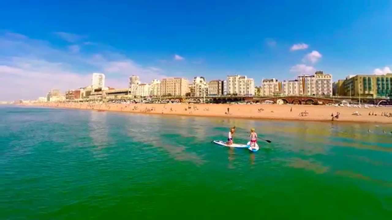 Brighton Beach Paddle Board GoPro TBS Discovery Quadcopter - YouTube