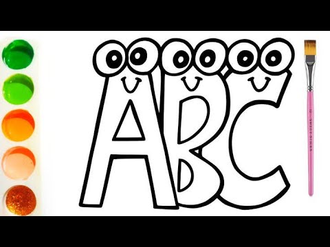 How to draw a ABC 123 easy drawing and colouring for kids - YouTube