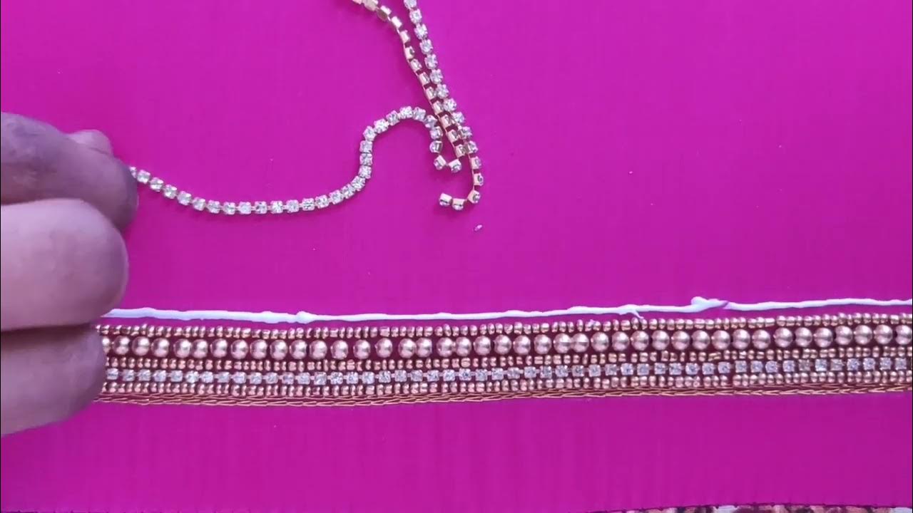 1800 rs aari work | checked sleeve aari work using aari work | short sleeve design - YouTube