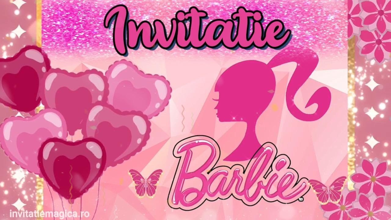 Invitatie video cu tematica Barbie cod BAR01 - YouTube