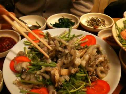 korean live octopus dish dellicious - YouTube