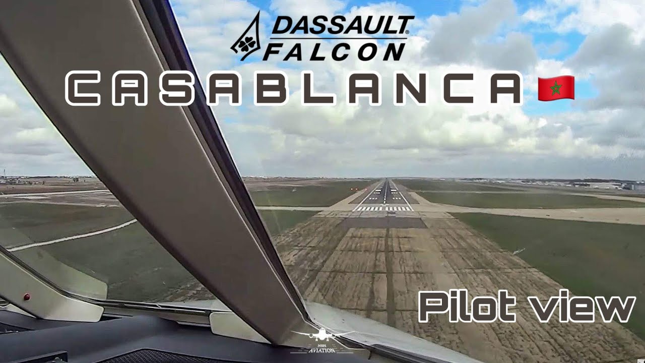 Dassault Falcon 900EX Cockpit View | Casablanca Mohammed V Airport ...