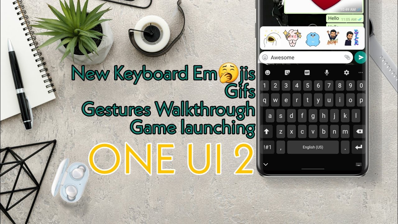 One UI 2 Beta 3 New Keyboard Emojis,Gifs and Gestures Walkthrough - YouTube