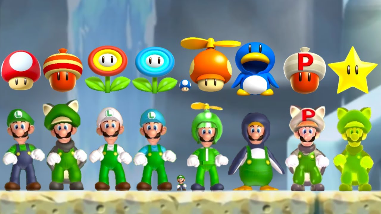 New Super Luigi U Deluxe - All Luigi Power-Ups - YouTube