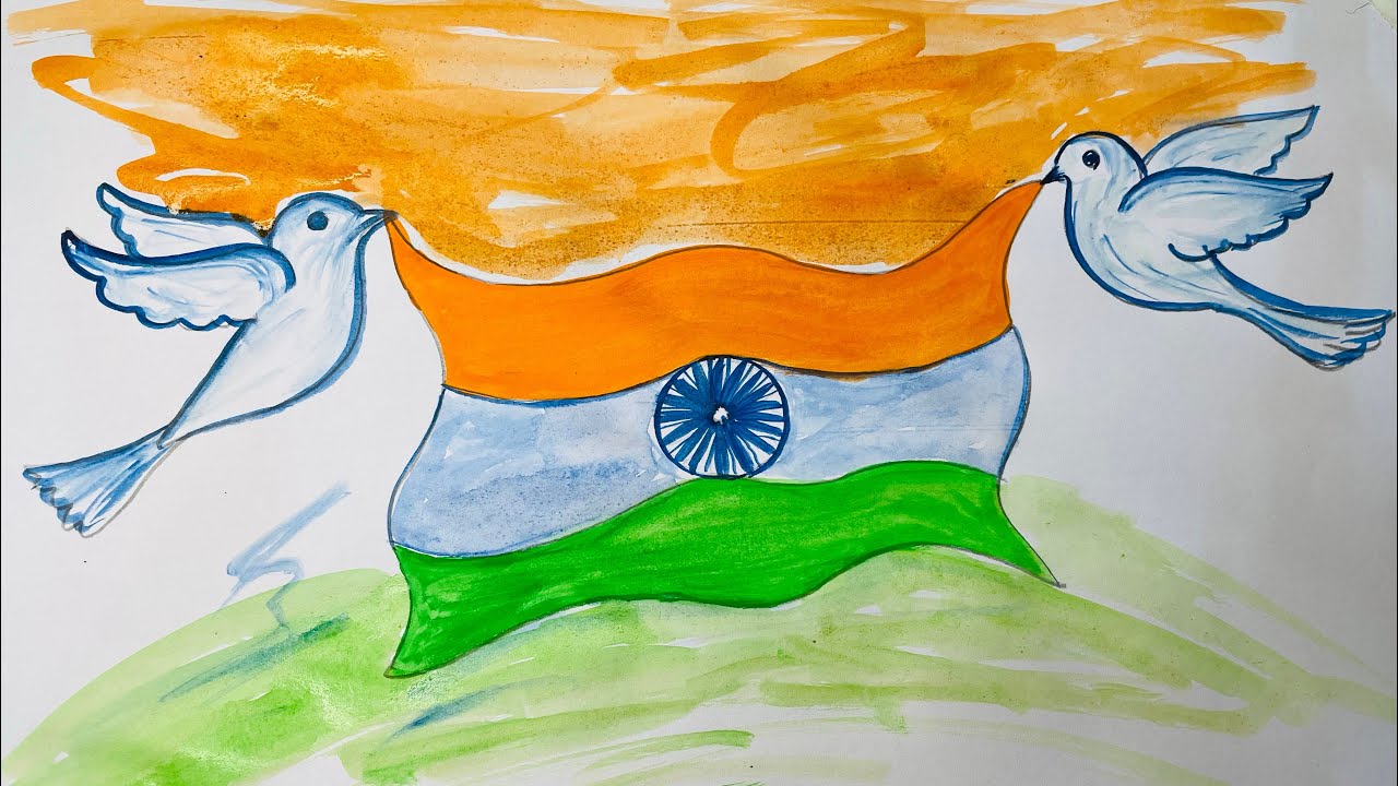 Republic Day Special Drawing - How to draw National Flag 🇮🇳🇮🇳🇮🇳🇮🇳 - YouTube