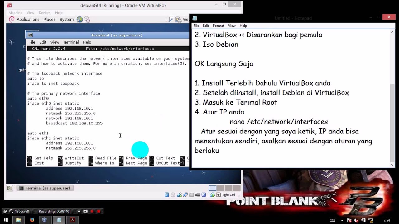 Konfigurasi IP STATIC Debian 6 Virtual Box - YouTube