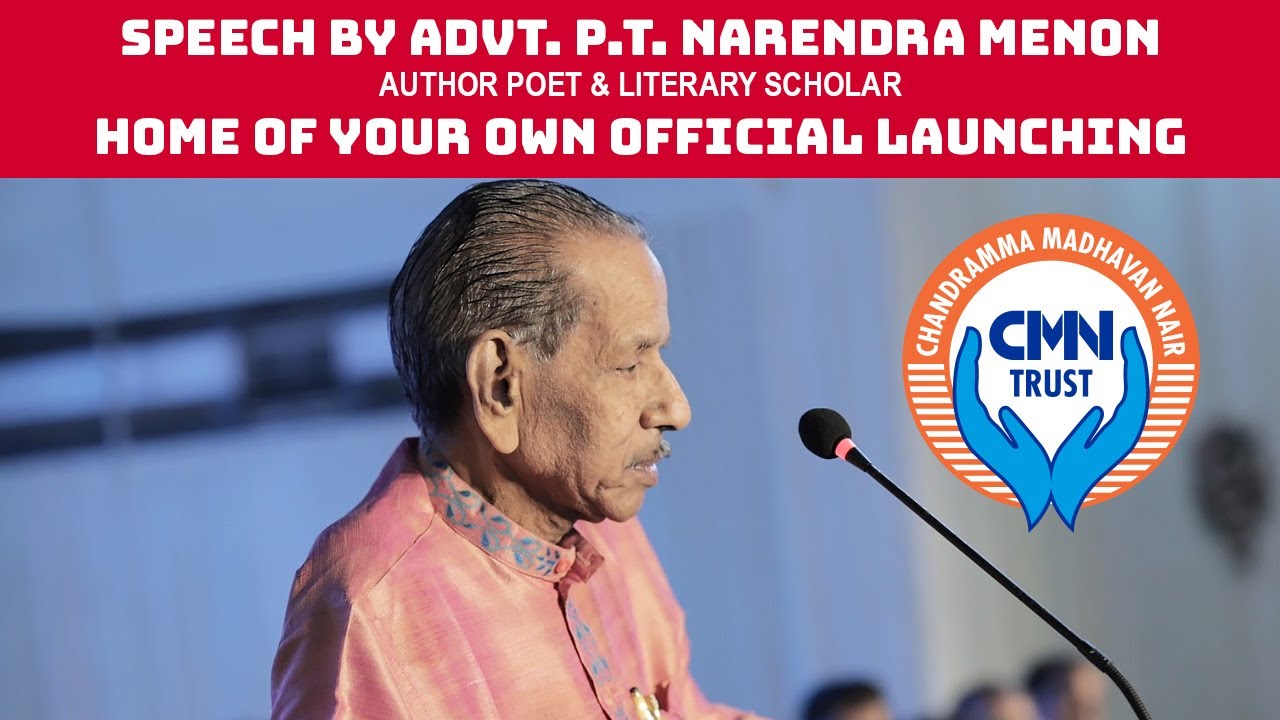 Speech by Shri P.T. Narendra Menon, Author, Poet & Literary Scholar ...