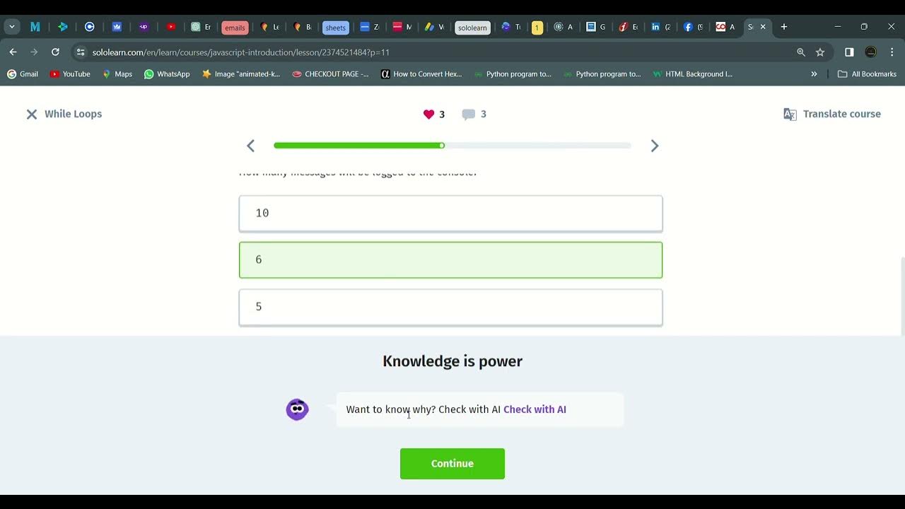 28 While Loops Introduction To Javascript Sololearn Youtube