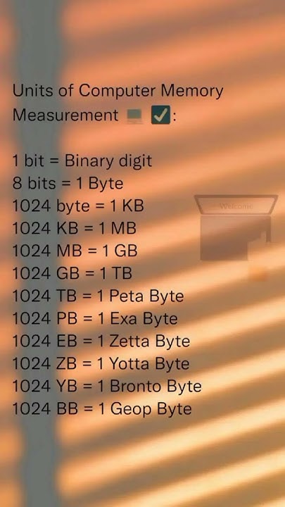 Units of Computer Memory Measurement #programming #developer #coding #study #binary - YouTube